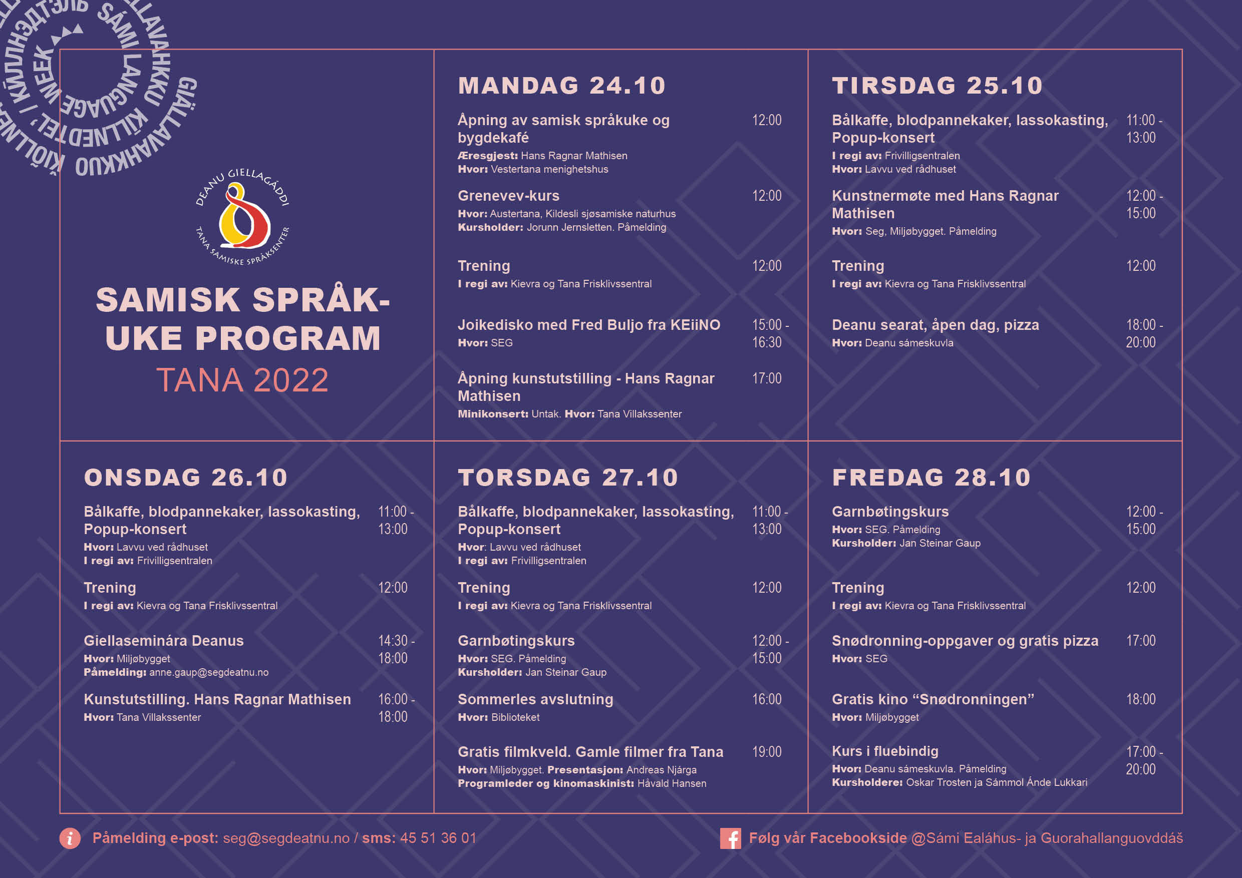 Program for samisk språk uke 2022 - Deanu gielda - Tana kommune